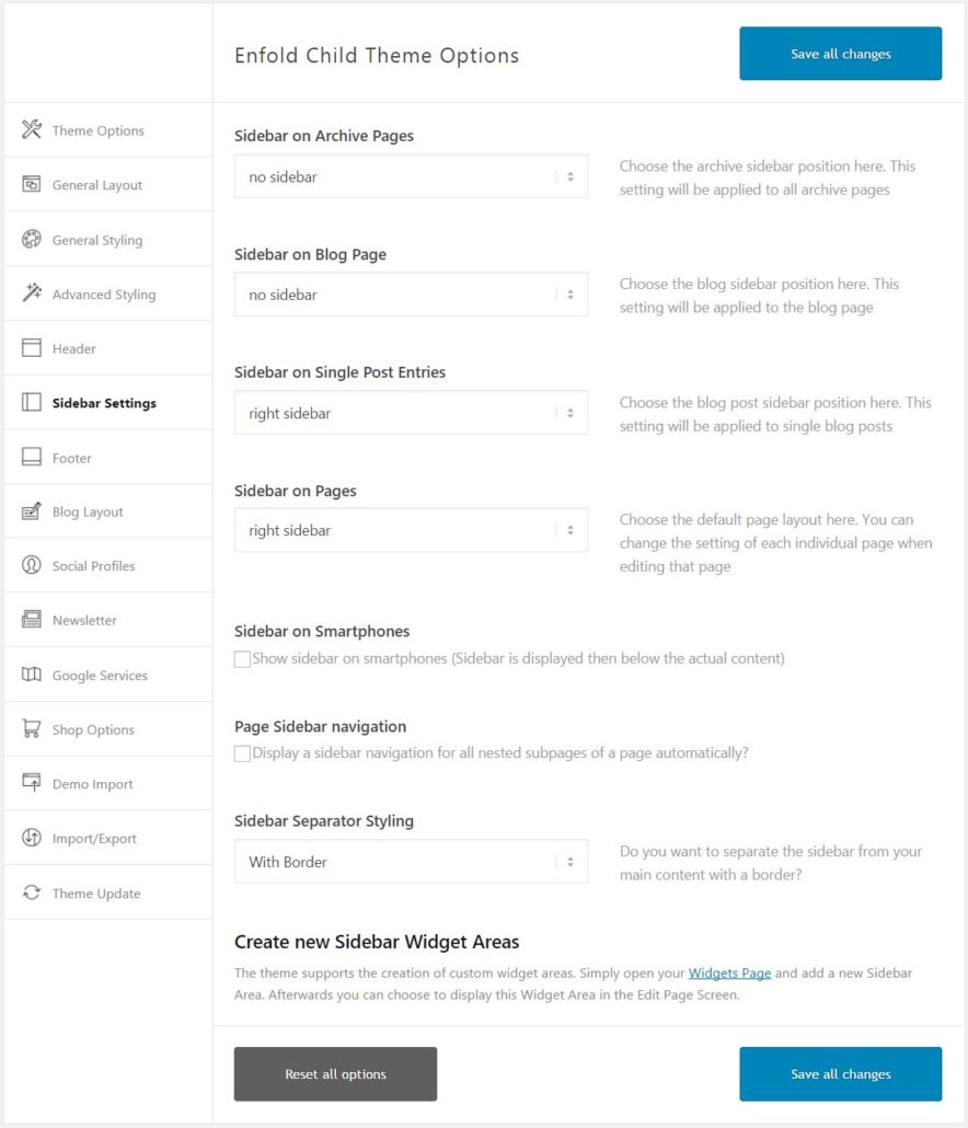 Quick setup – Enfold Documentation