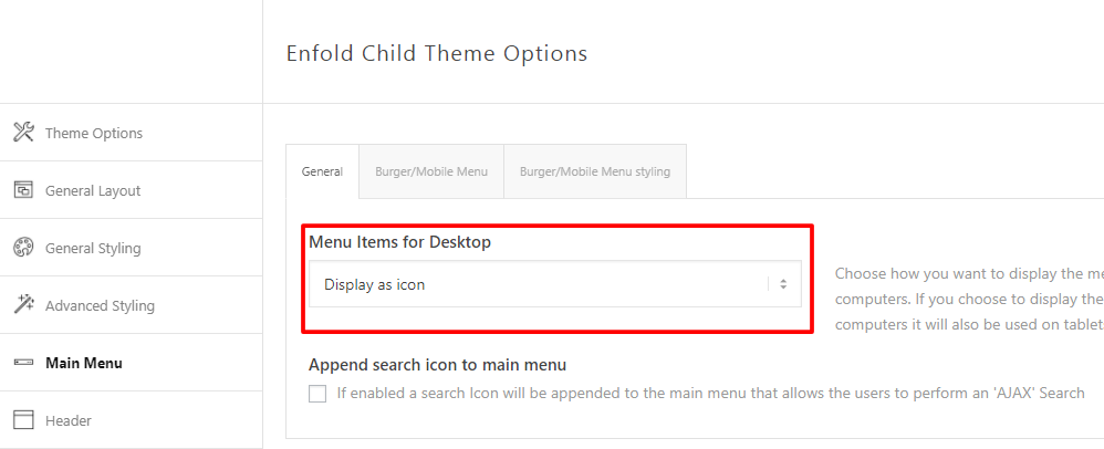 Menu – Enfold Documentation