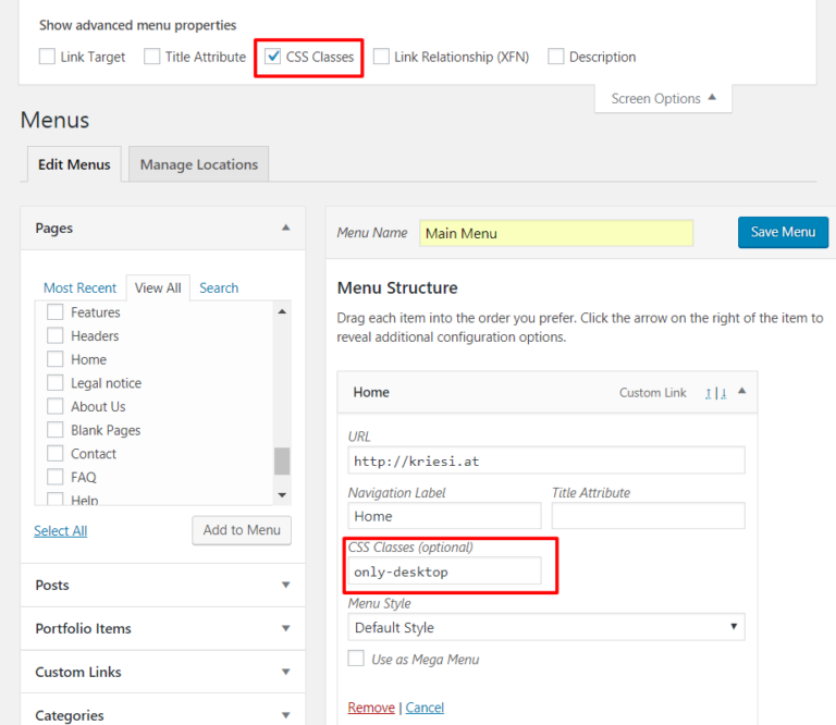 Menu – Enfold Documentation