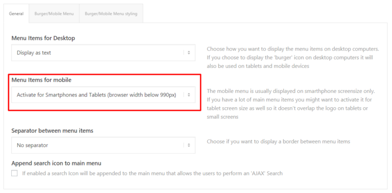 Menu – Enfold Documentation