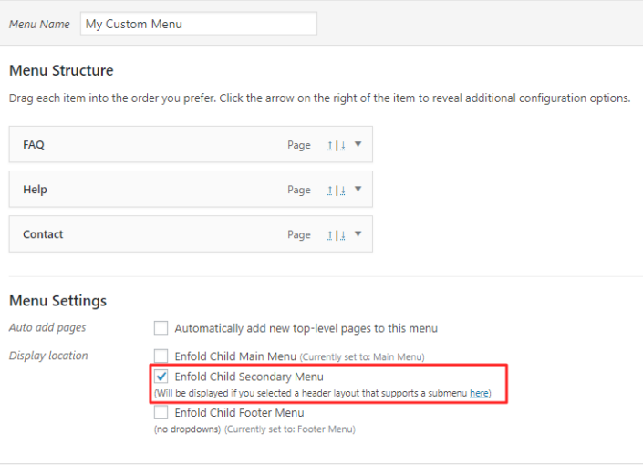 Menu – Enfold Documentation