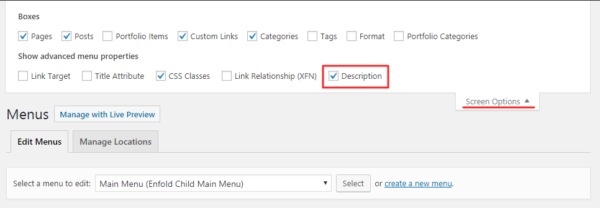 Menu – Enfold Documentation