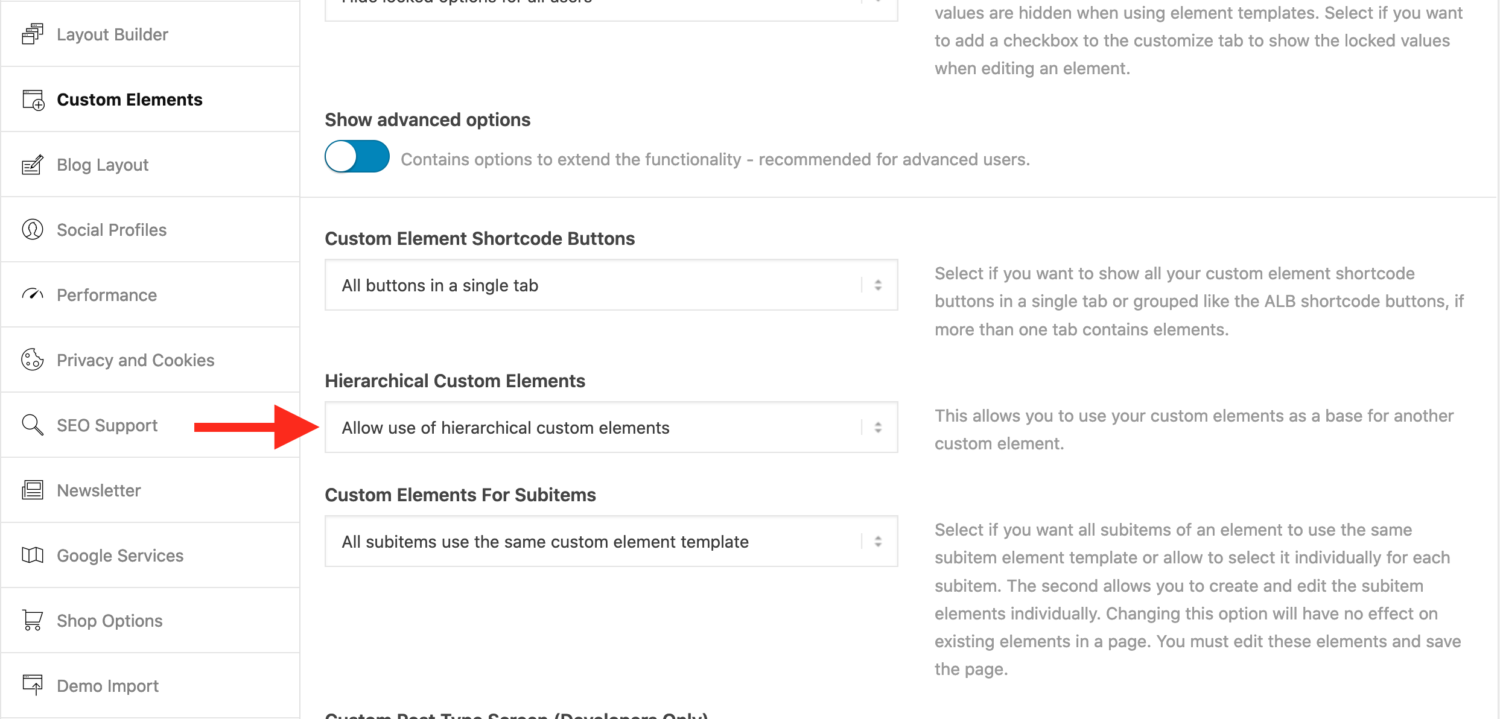 Custom Element Templates Enfold Documentation 