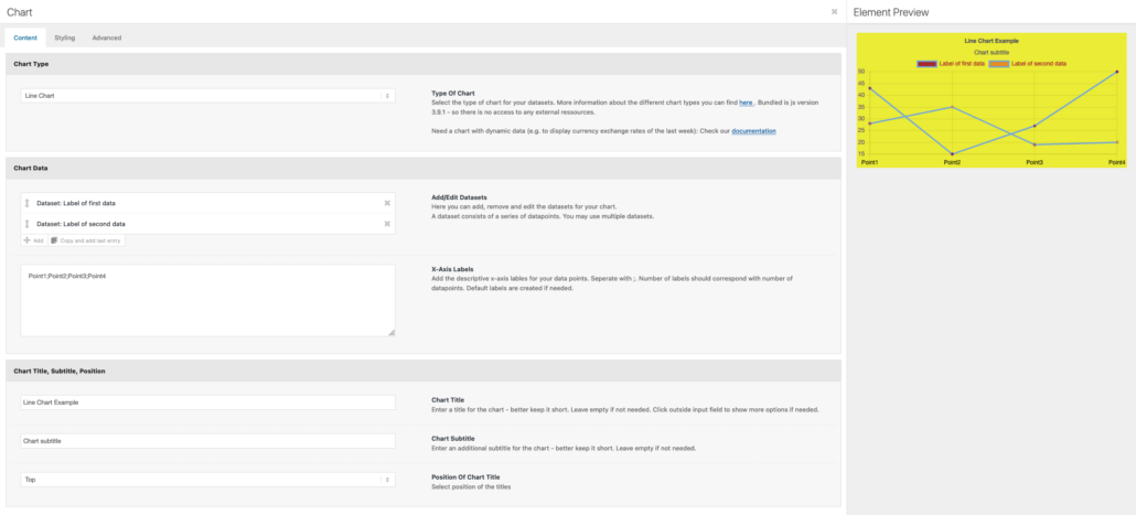 Chart Element – Enfold Documentation